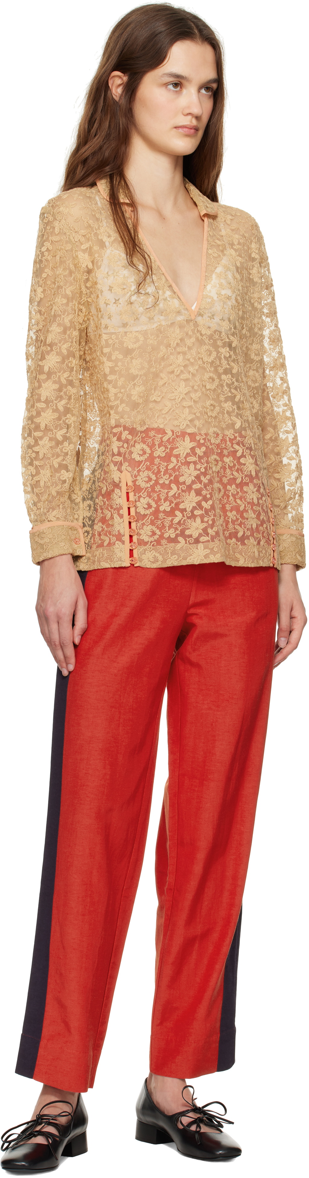 Bode Off-White Sequin Spangled Bra Bode