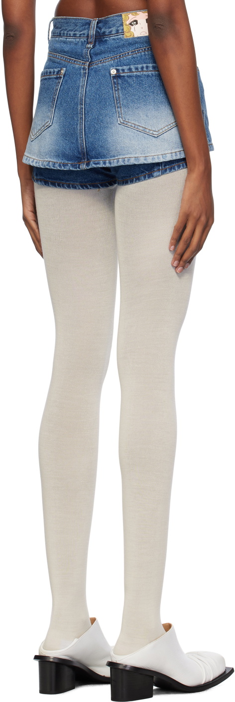 Pushbutton Blue Contrast Denim Skort Pushbutton