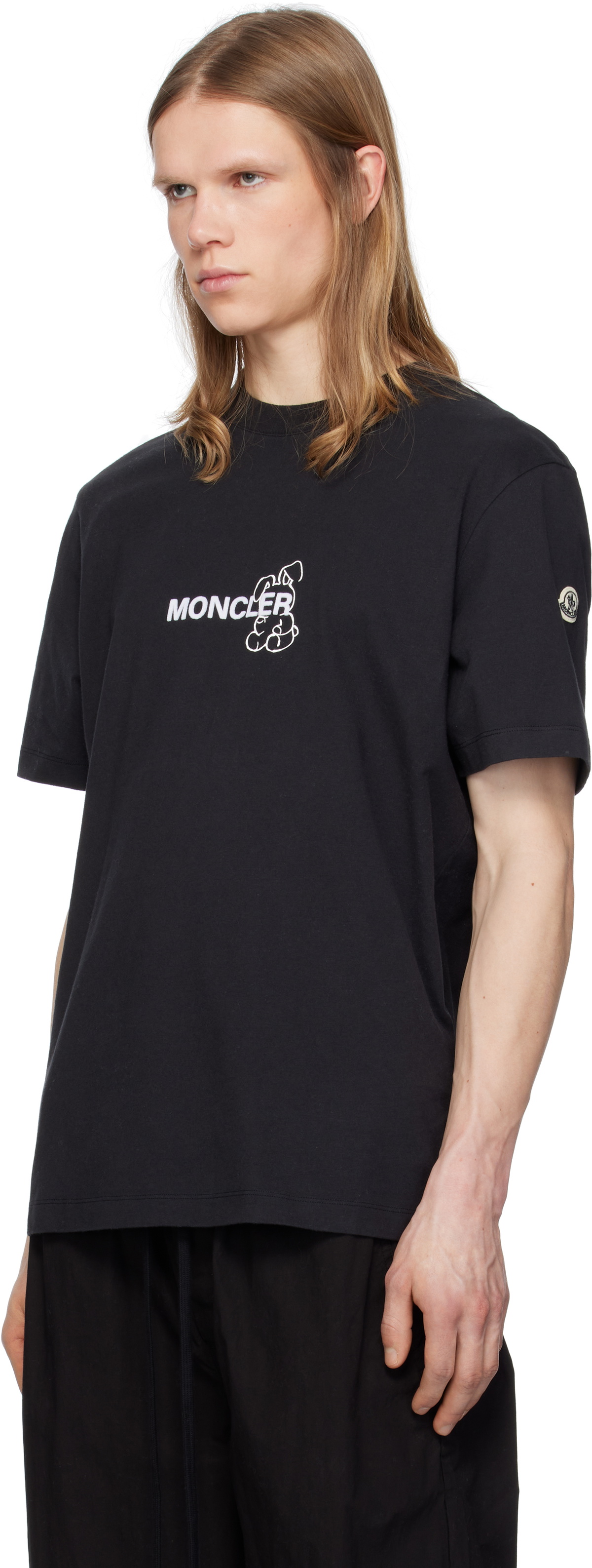 Moncler Genius Moncler x FRGMT Hiroshi Fujiwara Black Cartoon Logo T ...