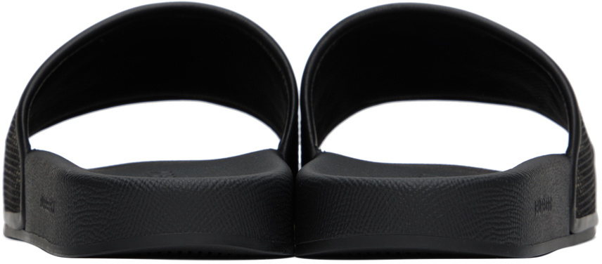 Burberry Black & Beige Mesh Check Slides Burberry