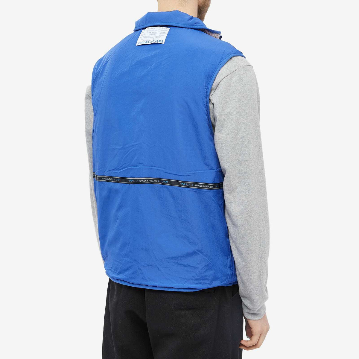 Jungles Jungles Men's Reversible Fuzzy Vest in Brown/Blue Jungles Jungles