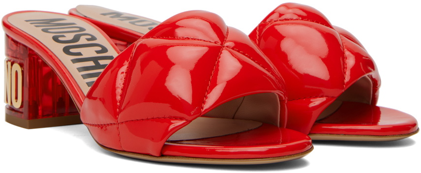 Moschino Red Quilted Mules Moschino