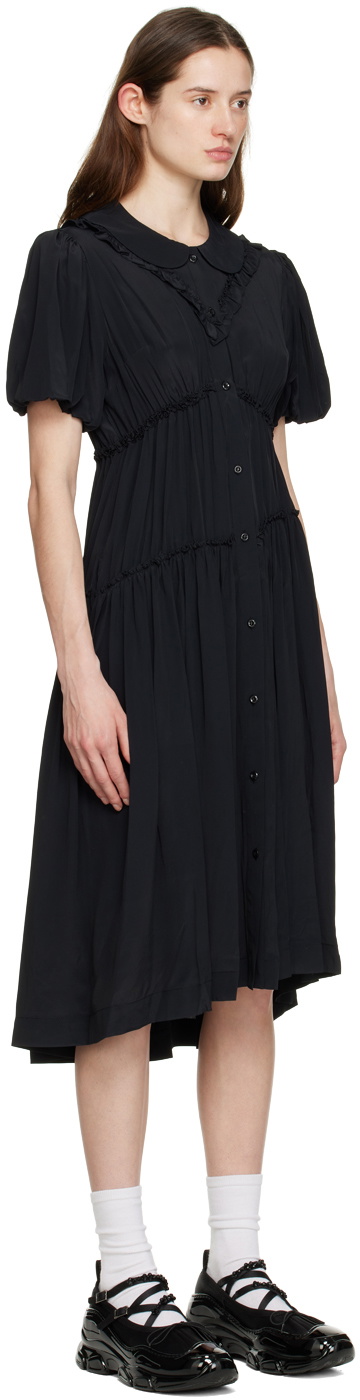 Simone Rocha Black Ruffle Midi Dress Simone Rocha