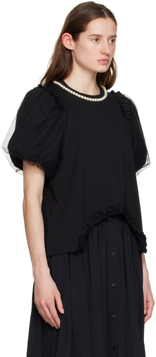Simone Rocha Black Puff Sleeve T-Shirt Simone Rocha
