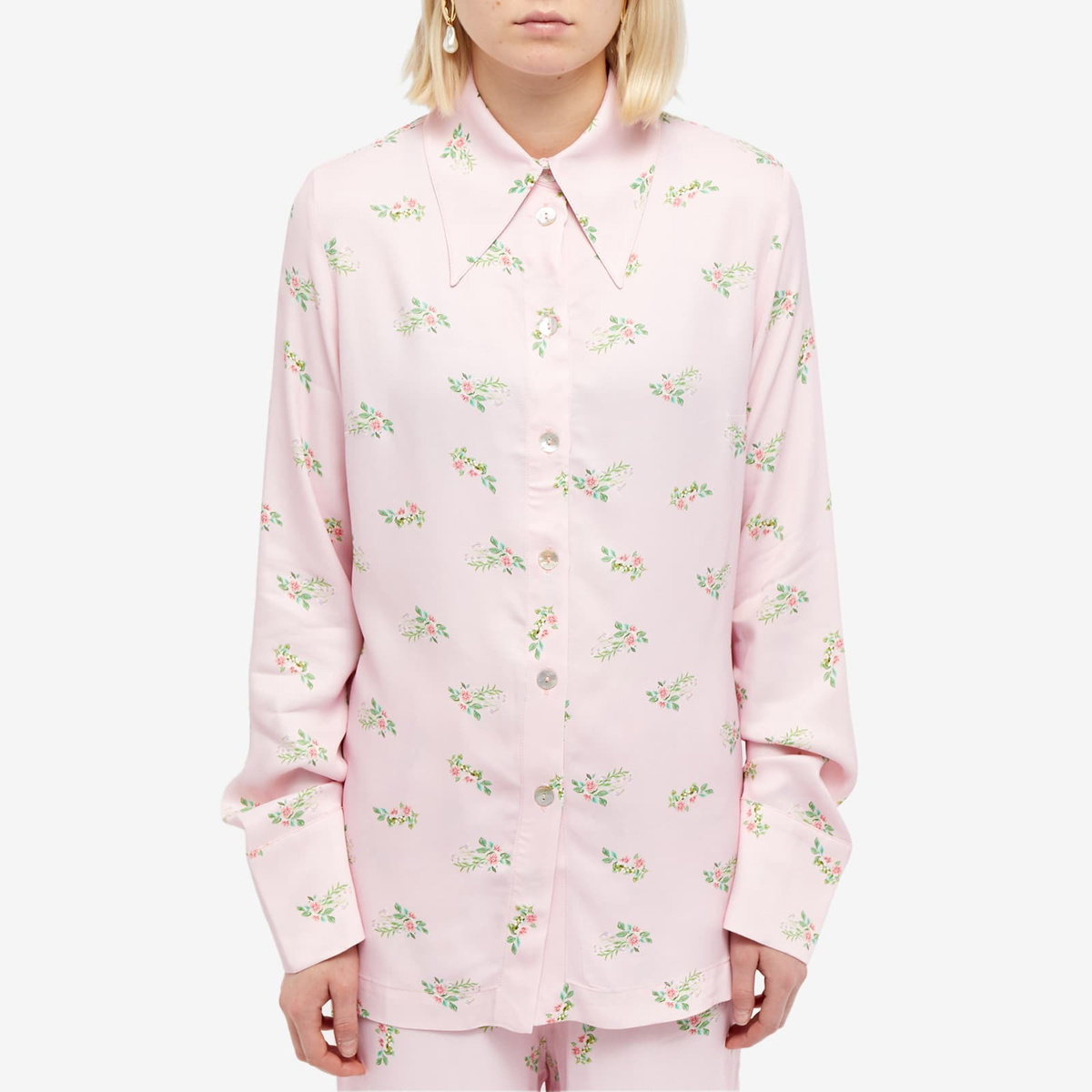 Sleeper Women's Blossom Printed Shirt in Pink Sleeper