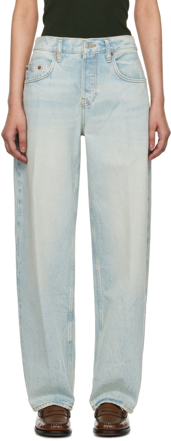 Re/Done Blue Wide Taper Jeans Re/Done
