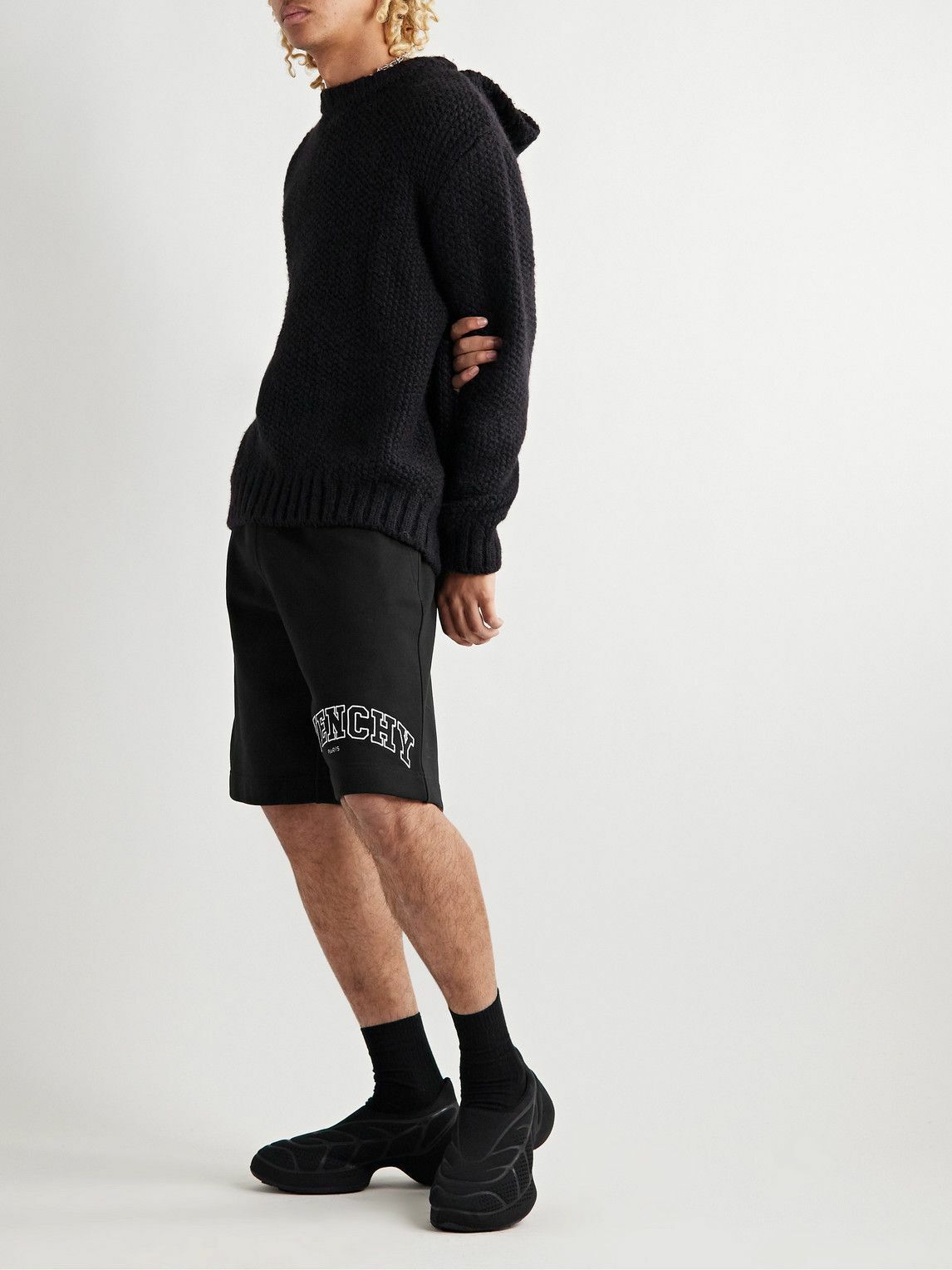 Givenchy - Logo-Embroidered Cotton-Jersey Shorts - Black Givenchy