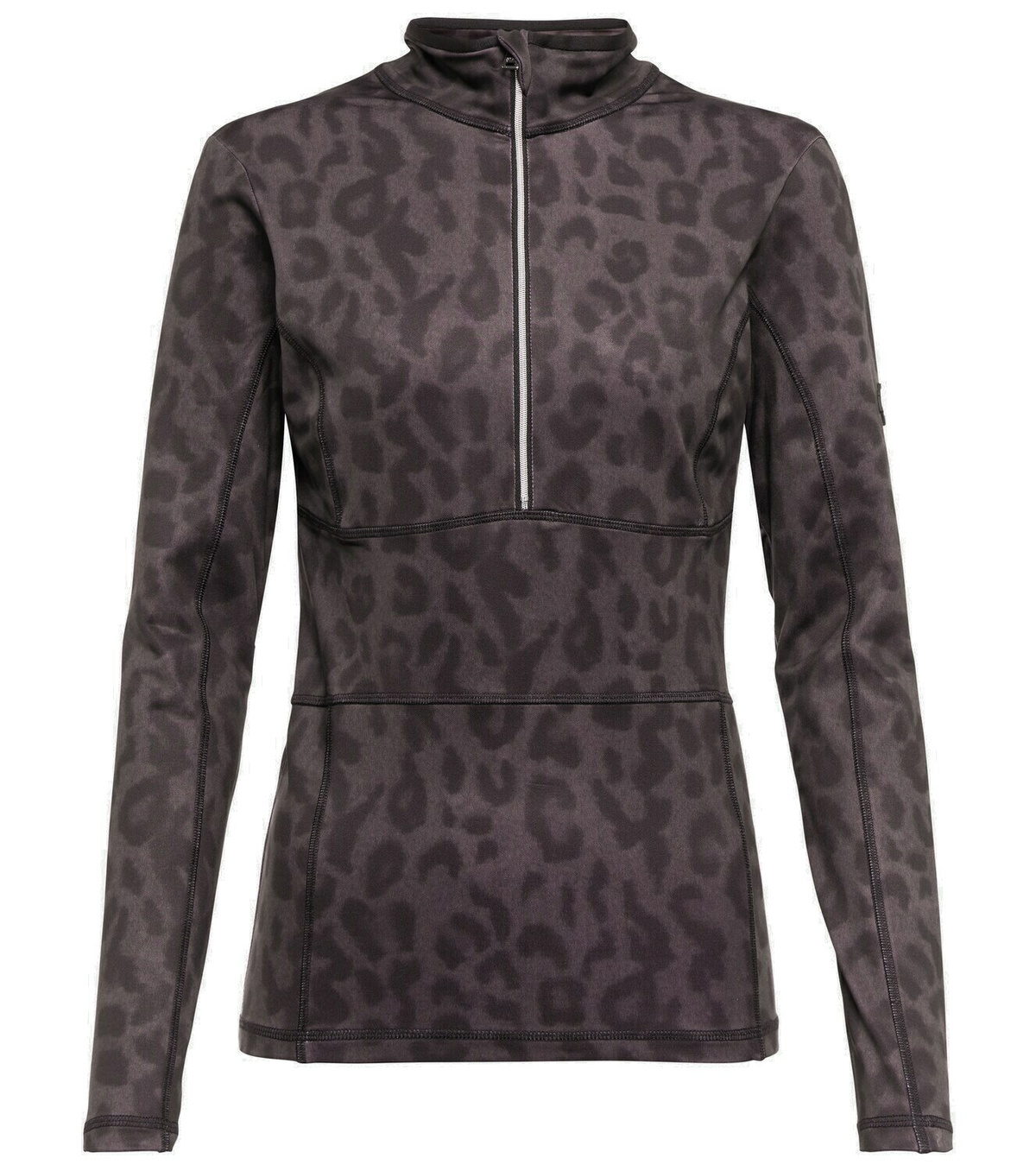 Jet Set Leopard-print mockneck ski top Jet Set