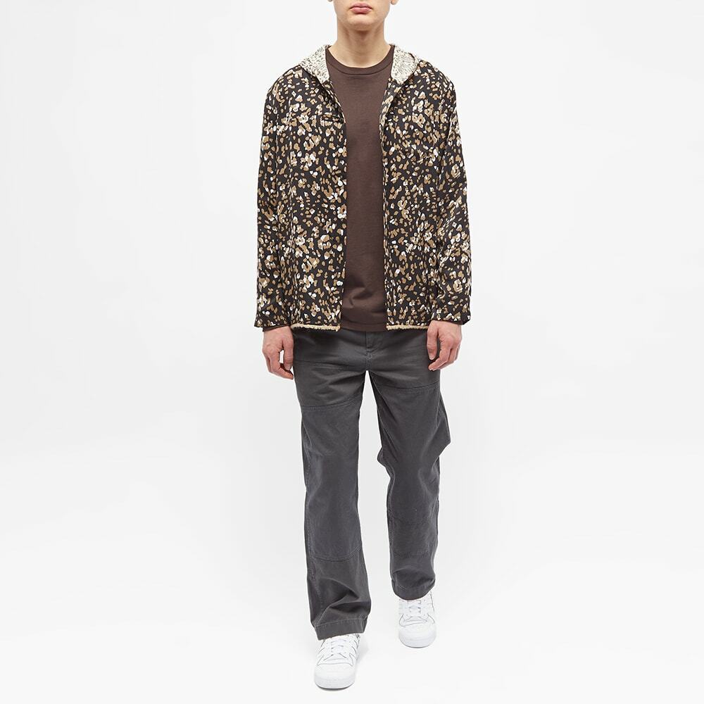 CLOT Animal Print Hooded Overshirt in Black CLOT