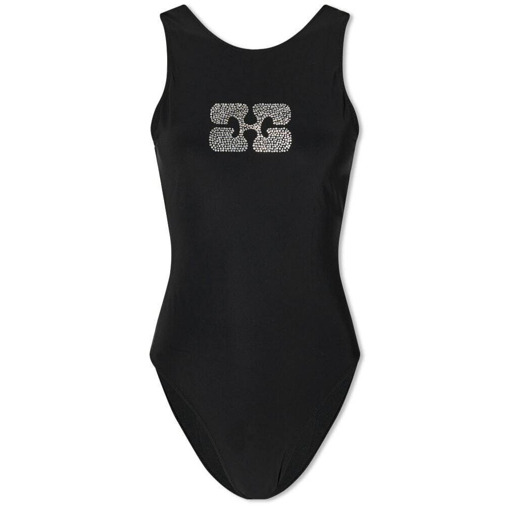 GANNI Women's Sporty Swimsuit in Black GANNI