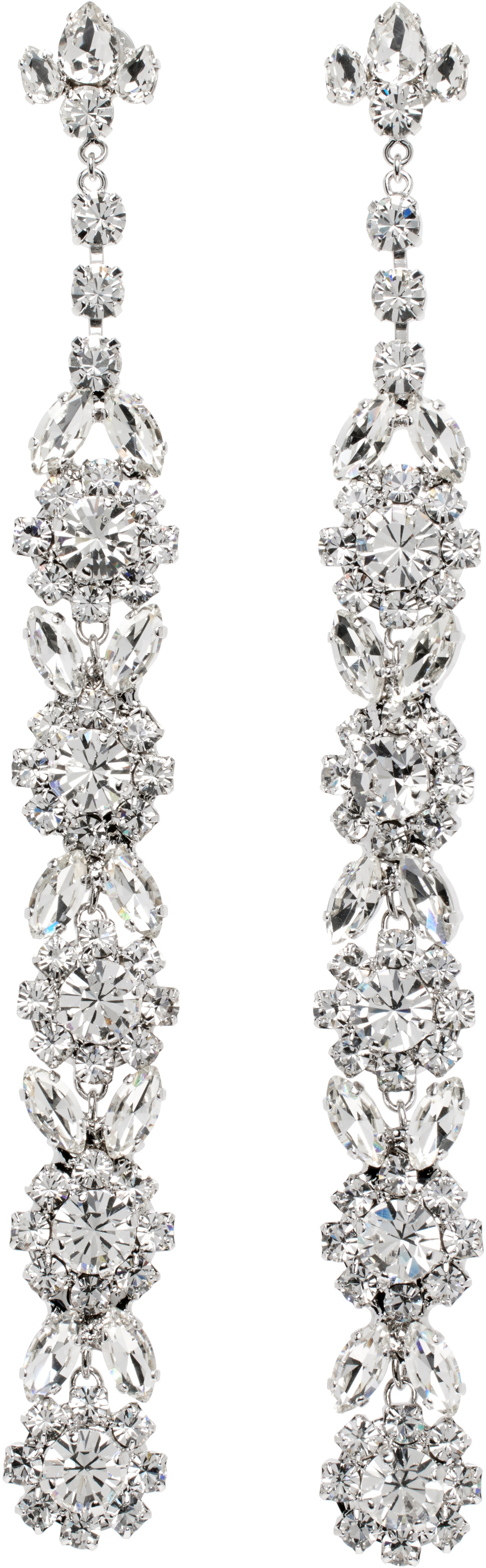 Simone Rocha Silver Long Victorian Drip Earrings Simone Rocha