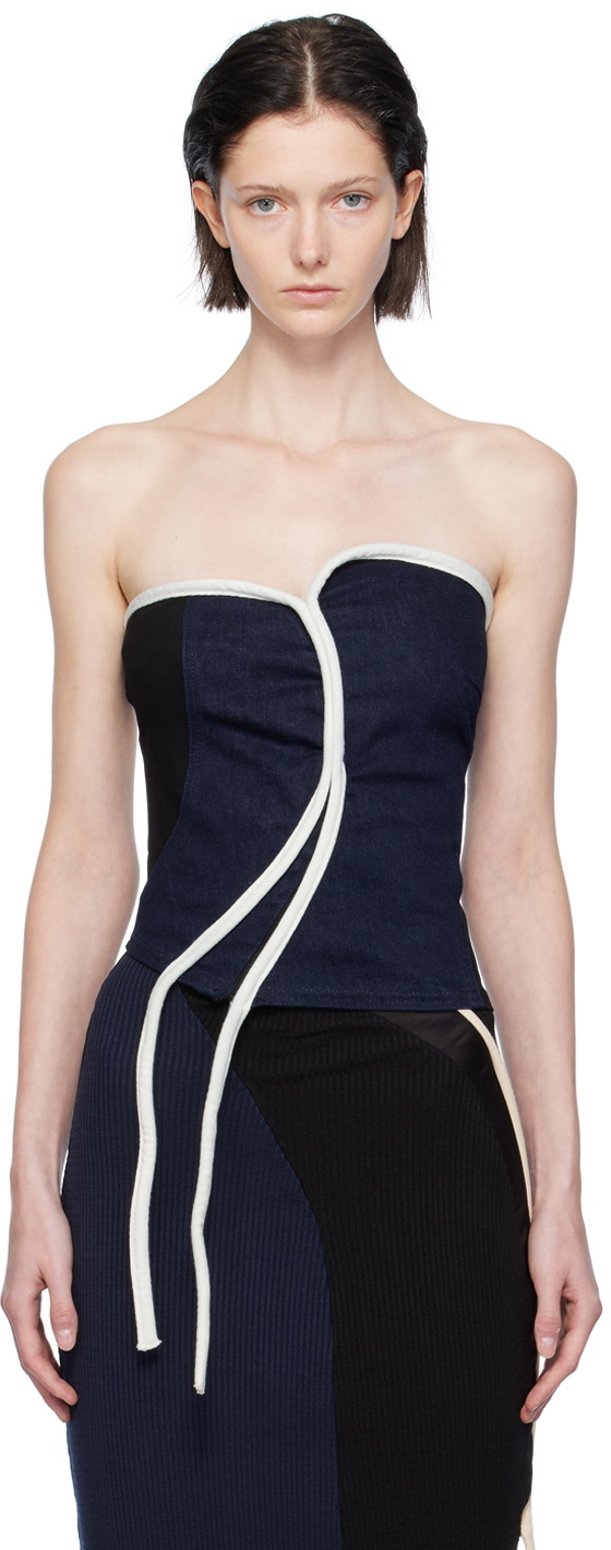 Ottolinger Indigo Asymmetric Denim Tank Top Ottolinger