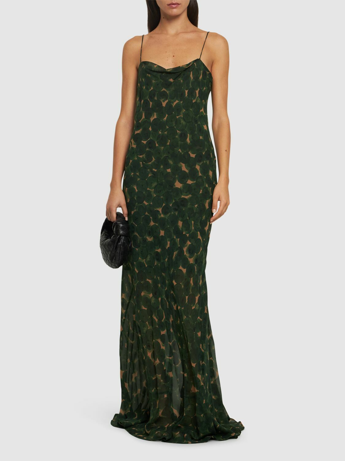 DRIES VAN NOTEN Deryl Printed Silk Long Dress Dries Van Noten