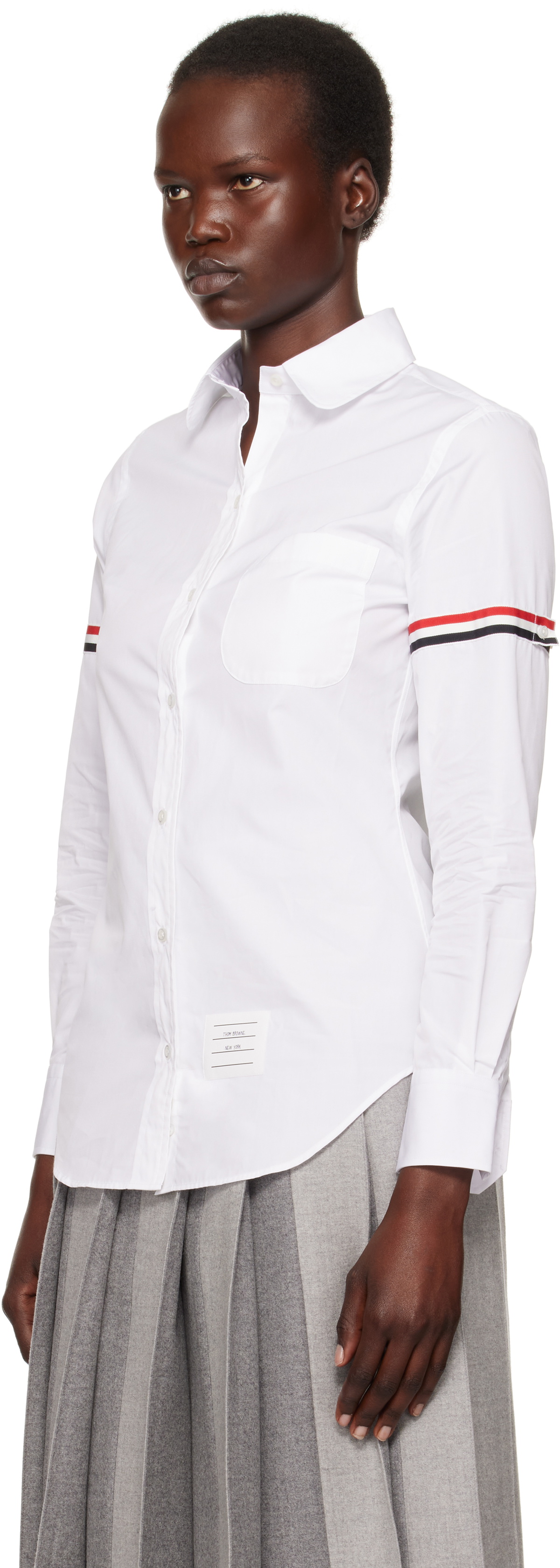 Thom Browne White Oxford Classic Round Collar Shirt Thom Browne