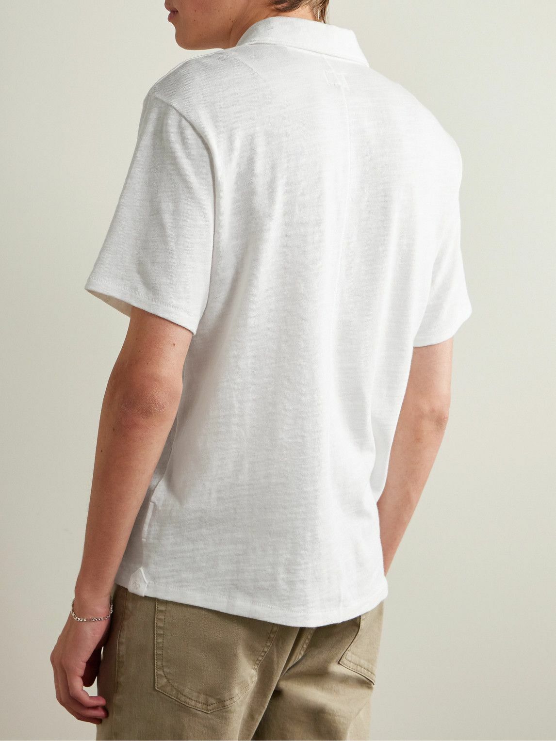 Rag & Bone - Classic Flame Slub Cotton Polo Shirt - White Rag and Bone