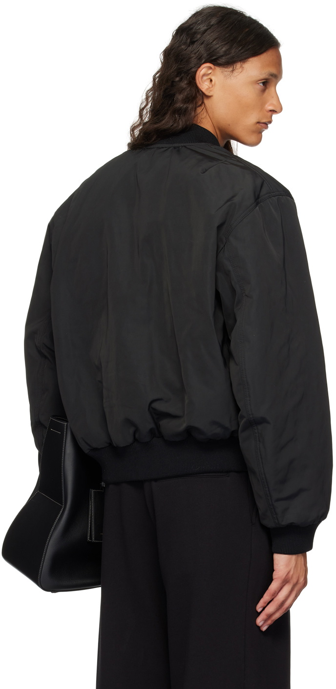 Dries Van Noten Black Padded Bomber Jacket Dries Van Noten