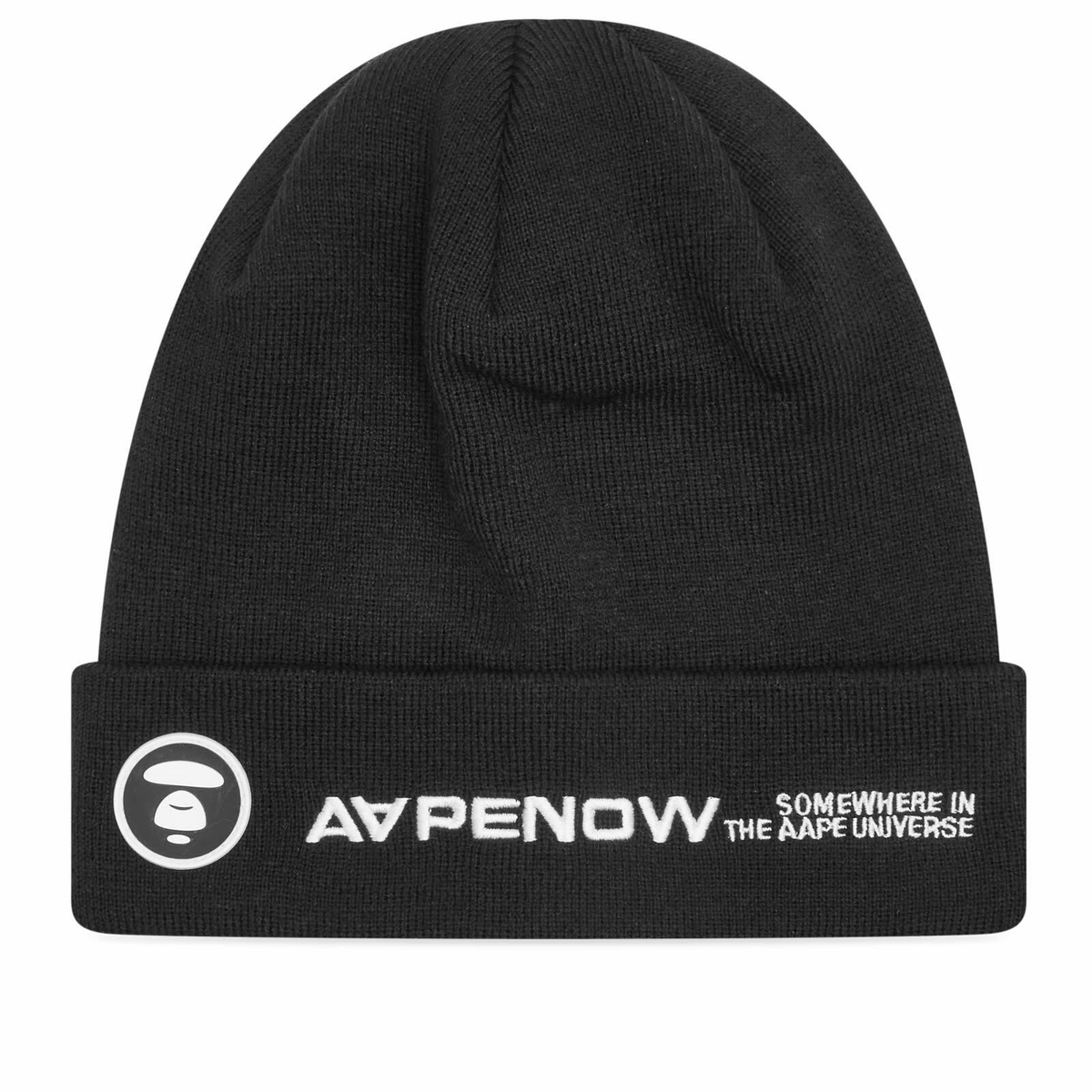 Men's Aape AAPE NOW BEANIE in Black AAPE by A Bathing Ape