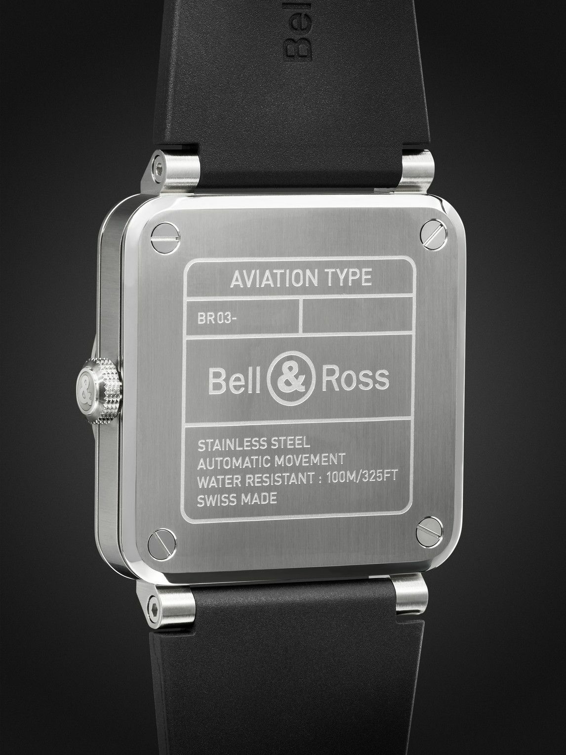 Bell & Ross - BR 03 Automatic 41mm Stainless Steel and Rubber Watch ...