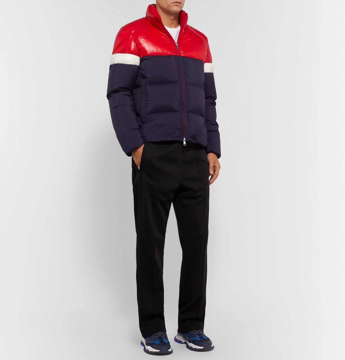 Moncler - Terrence Suede, Leather and Mesh Sneakers - Blue Moncler