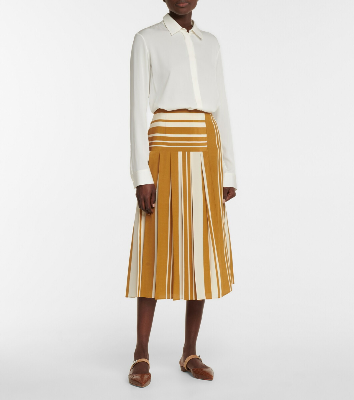 Christian Louboutin - Choc Lock croc-effect leather slippers Christian ...