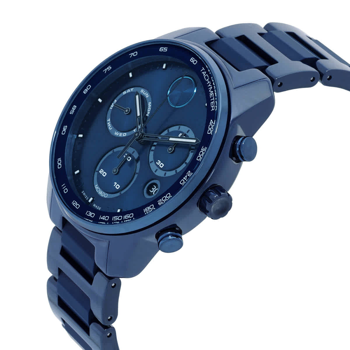 Movado Bold Verso Chronograph Quartz Blue Dial Mens Watch 3601117 Movado