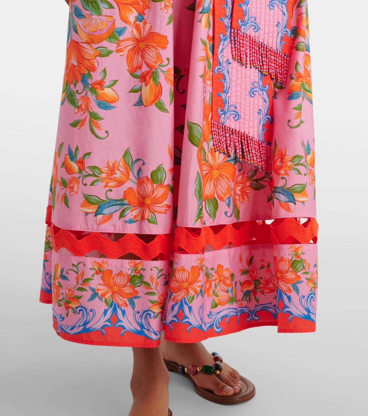 Farm Rio Sicily Flowers printed cotton midi dress Farm Rio