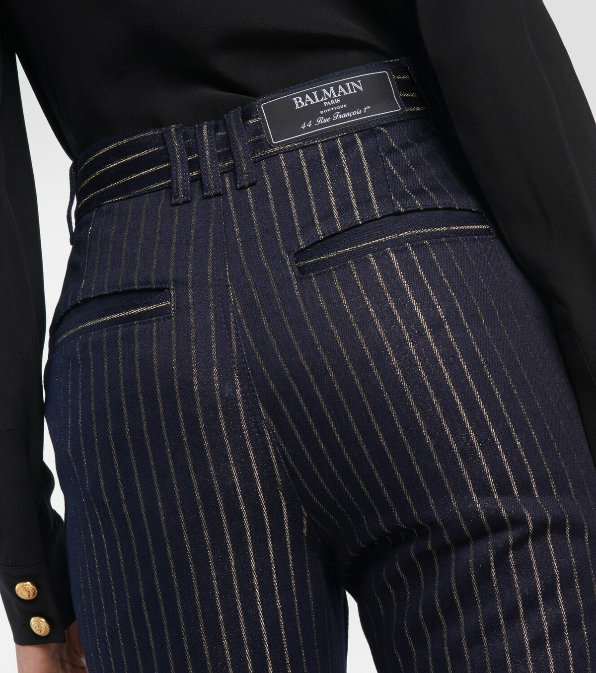 Balmain Flared Lurex® pinstripe jeans Balmain