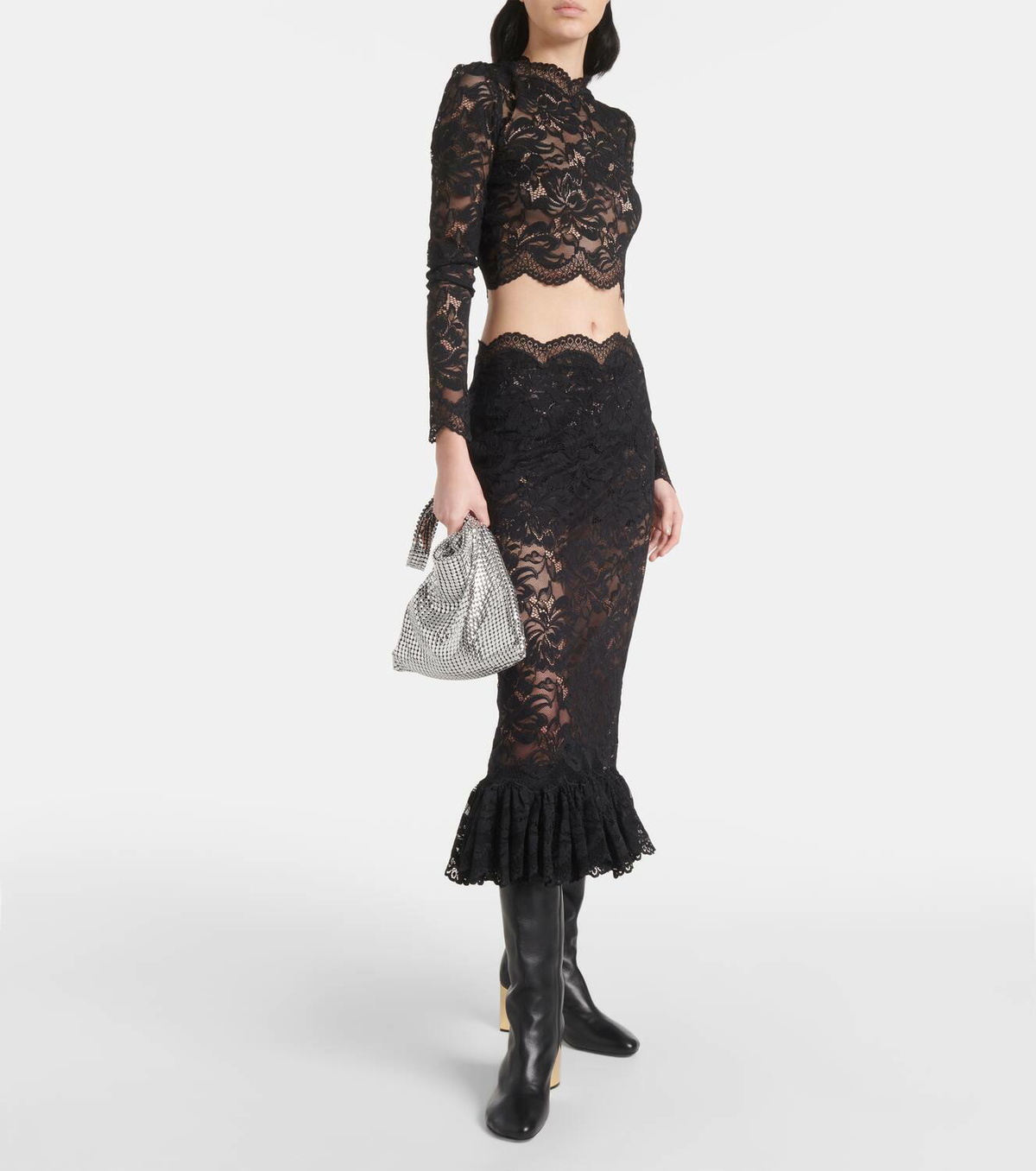 Rabanne Leather wedge boots Paco Rabanne