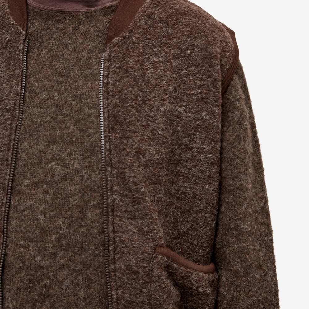 Universal Works Men's Wool Fleece Zip Waistcoat in Brown Universal Works