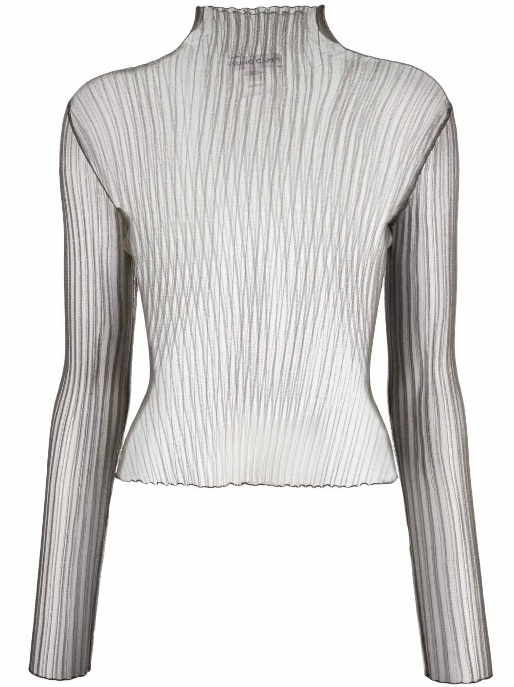 AISLING CAMPS Grey Modern Mist Sheer Long Sleeve Top AISLING CAMPS