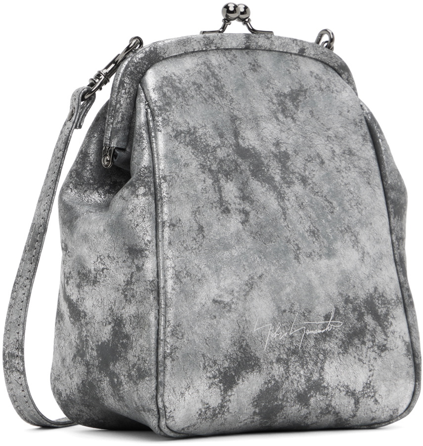 Yohji Yamamoto Silver discord Leather Bag Yohji Yamamoto
