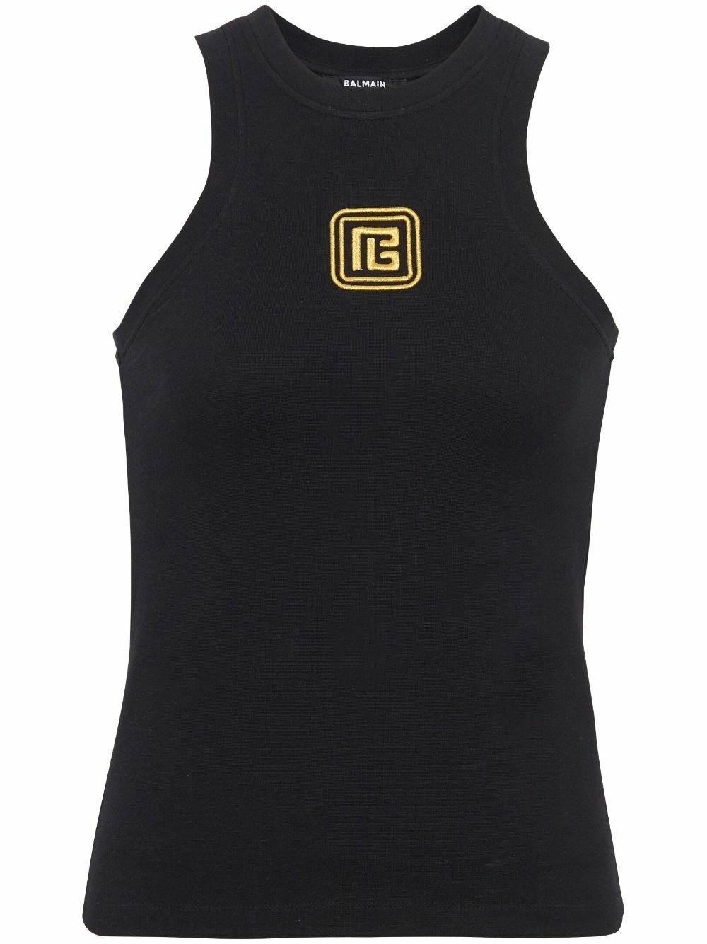 BALMAIN - Embroidered Logo Cotton Blend Top Balmain
