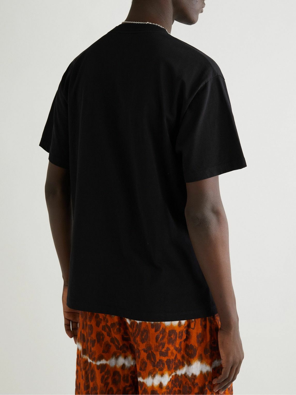 Aries - Togetherness Printed Cotton-Jersey T-Shirt - Black ARIES