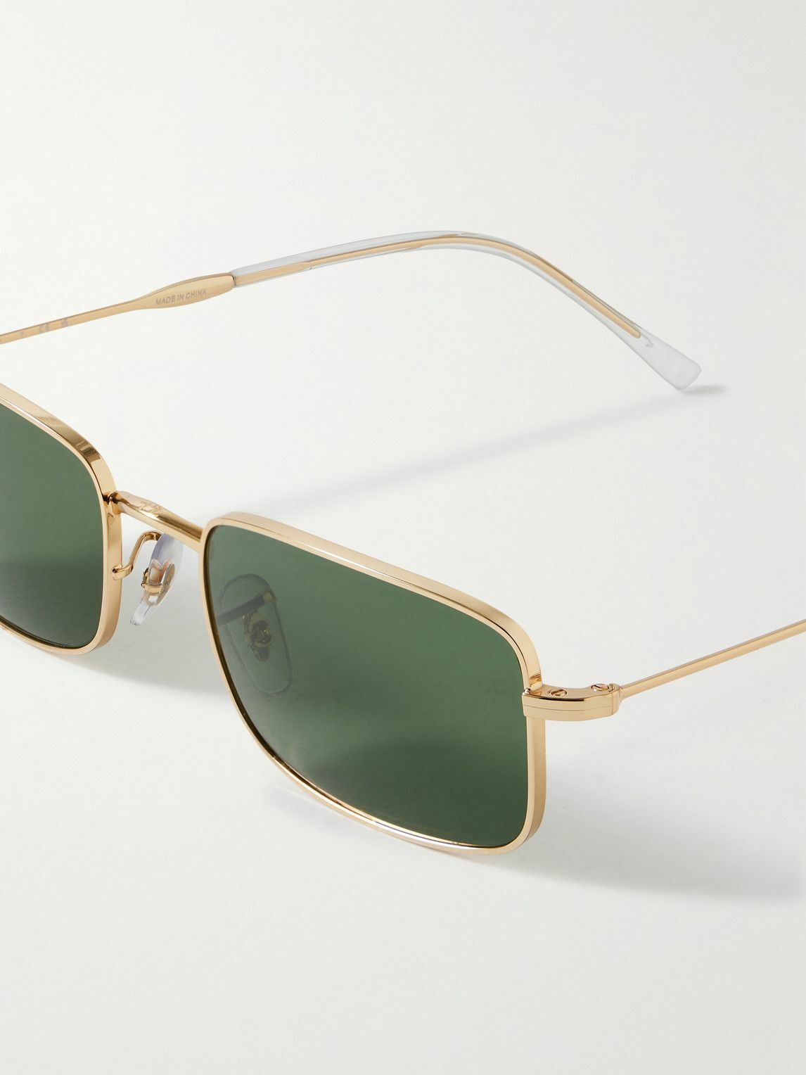 Ray-Ban - Rectangular-Frame Gold-Tone Sunglasses Ray Ban