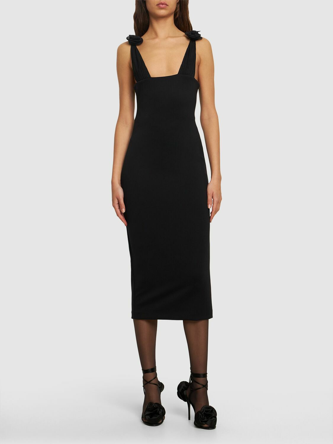 MAGDA BUTRYM - Jersey Midi Dress W/roses Magda Butrym
