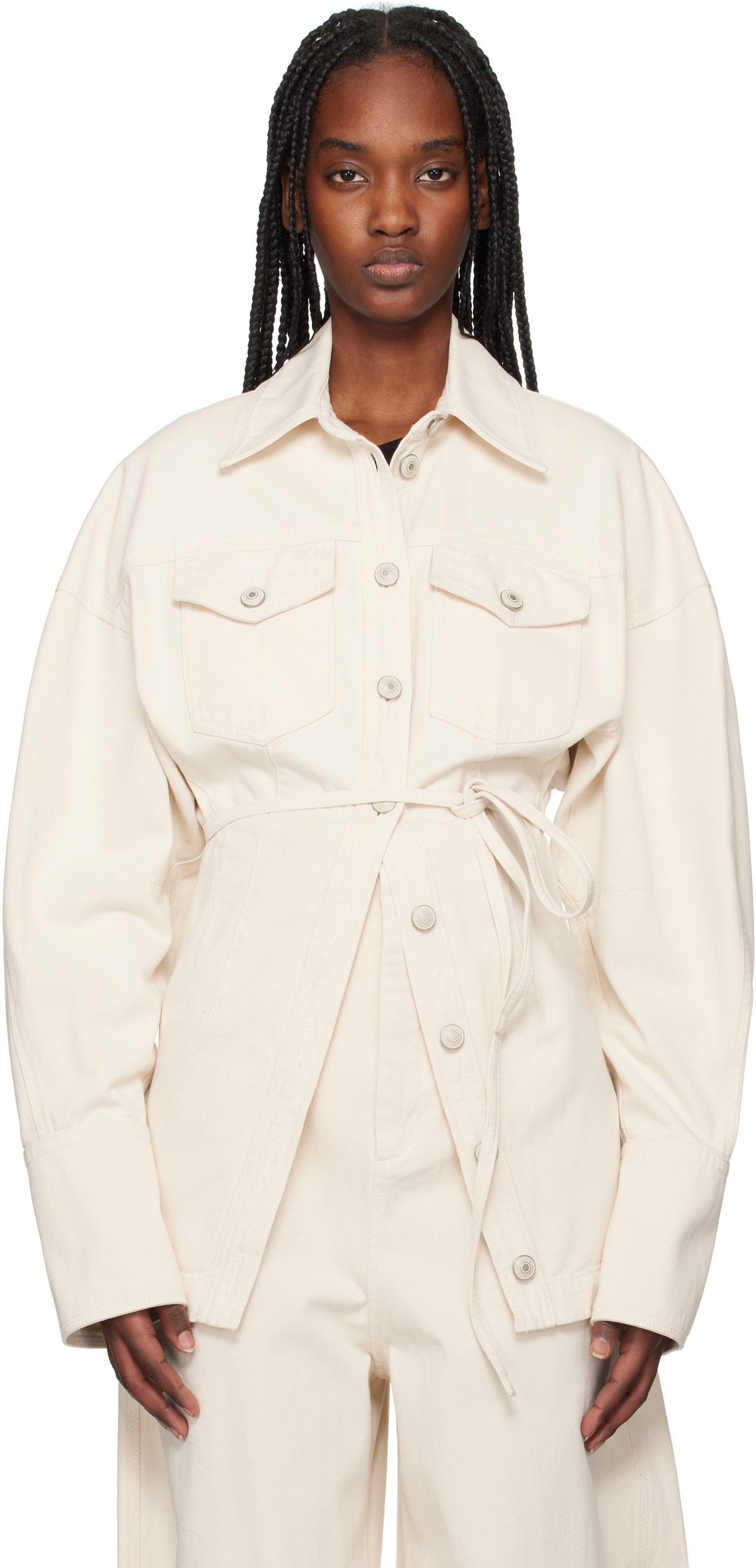 Sportmax Off-White Biblios Denim Jacket Sportmax