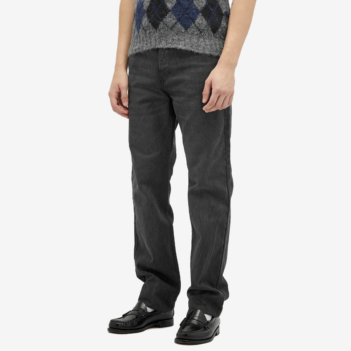 AMI Paris Men's Classic Fit Denim Jeans in Black AMI