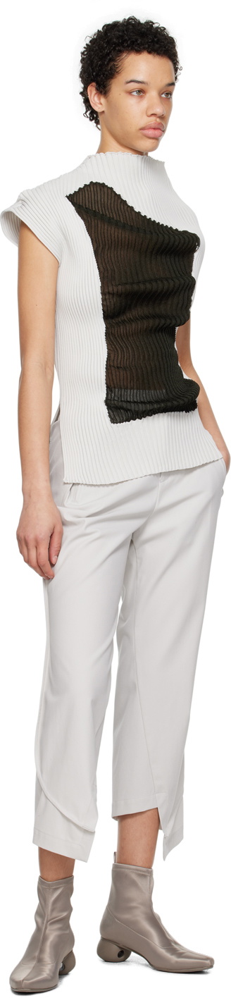 Issey Miyake Gray Draped Sweater Issey Miyake Men