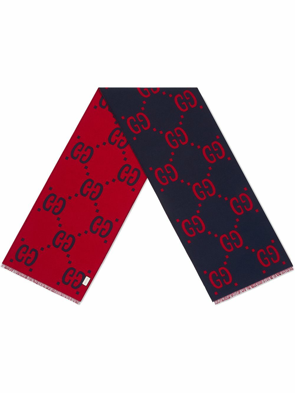 GUCCI - Gg Motif Wool And Silk Scarf Gucci