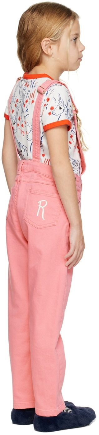 Mini Rodini Kids Pink Nessie Overalls Mini Rodini