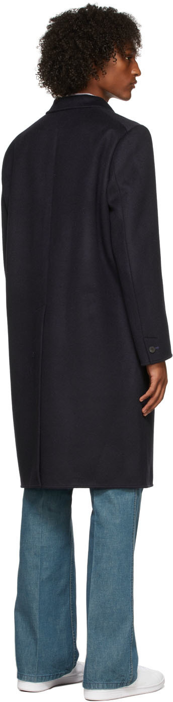 OVERCOAT Navy Beaver Wool Coat OVERCOAT