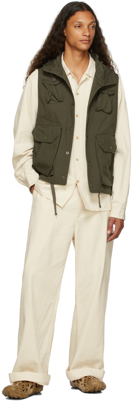 Engineered Garments Khaki Ripstop Field Vest Engineered Garments
