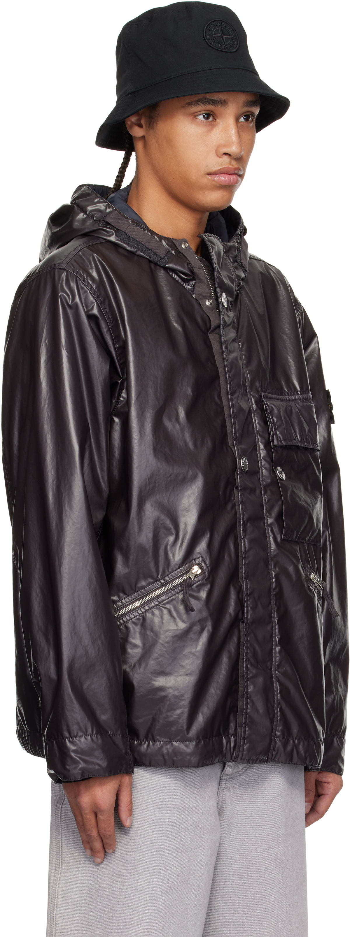 Stone Island Gray Mussola Gommata-TC Jacket Stone Island