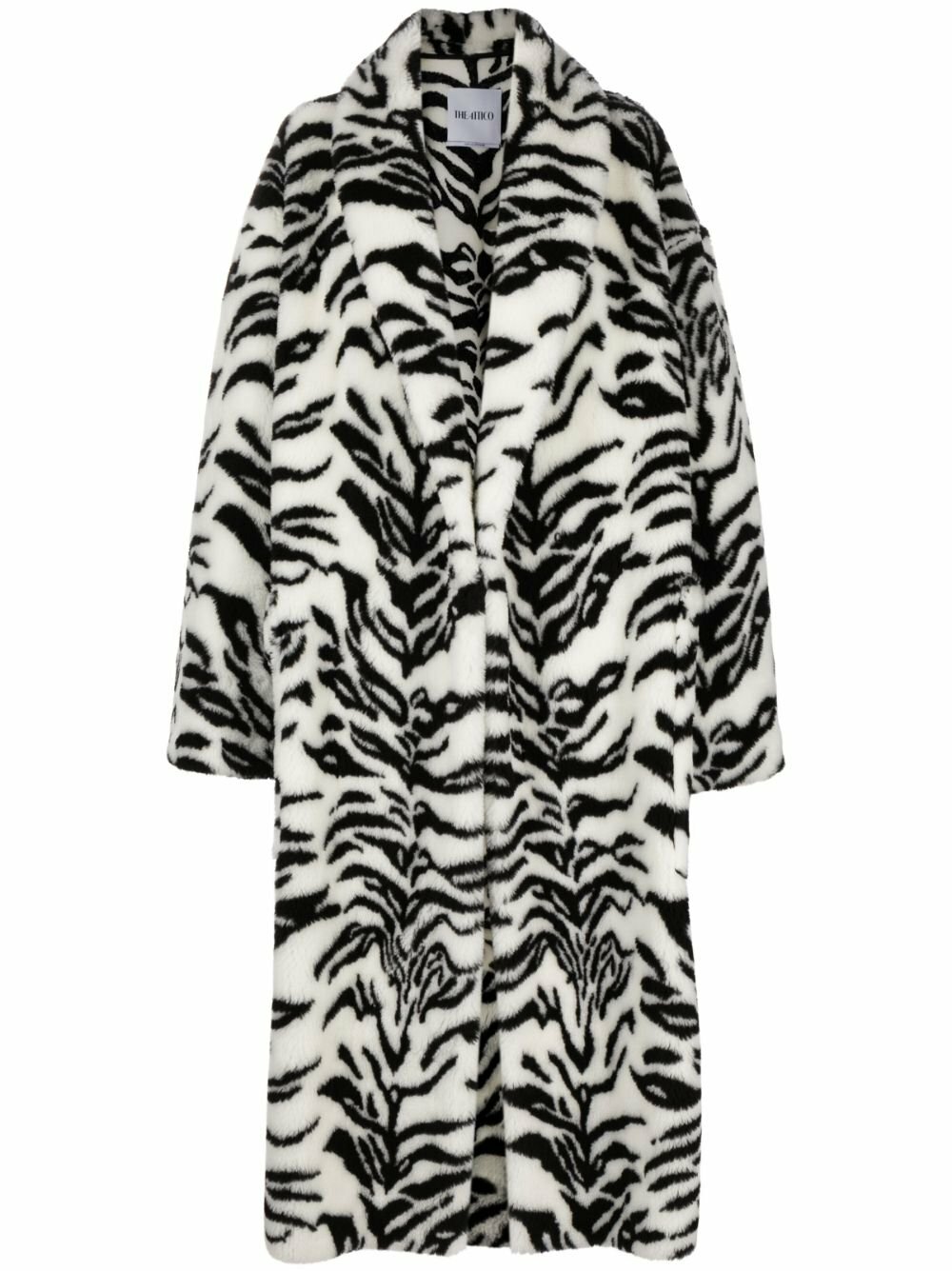 The Attico White Zebra-Print Faux-Fur Coat The Attico