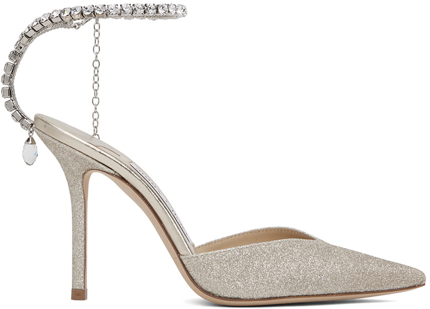 Jimmy Choo Silver Saeda 100 Heels Jimmy Choo