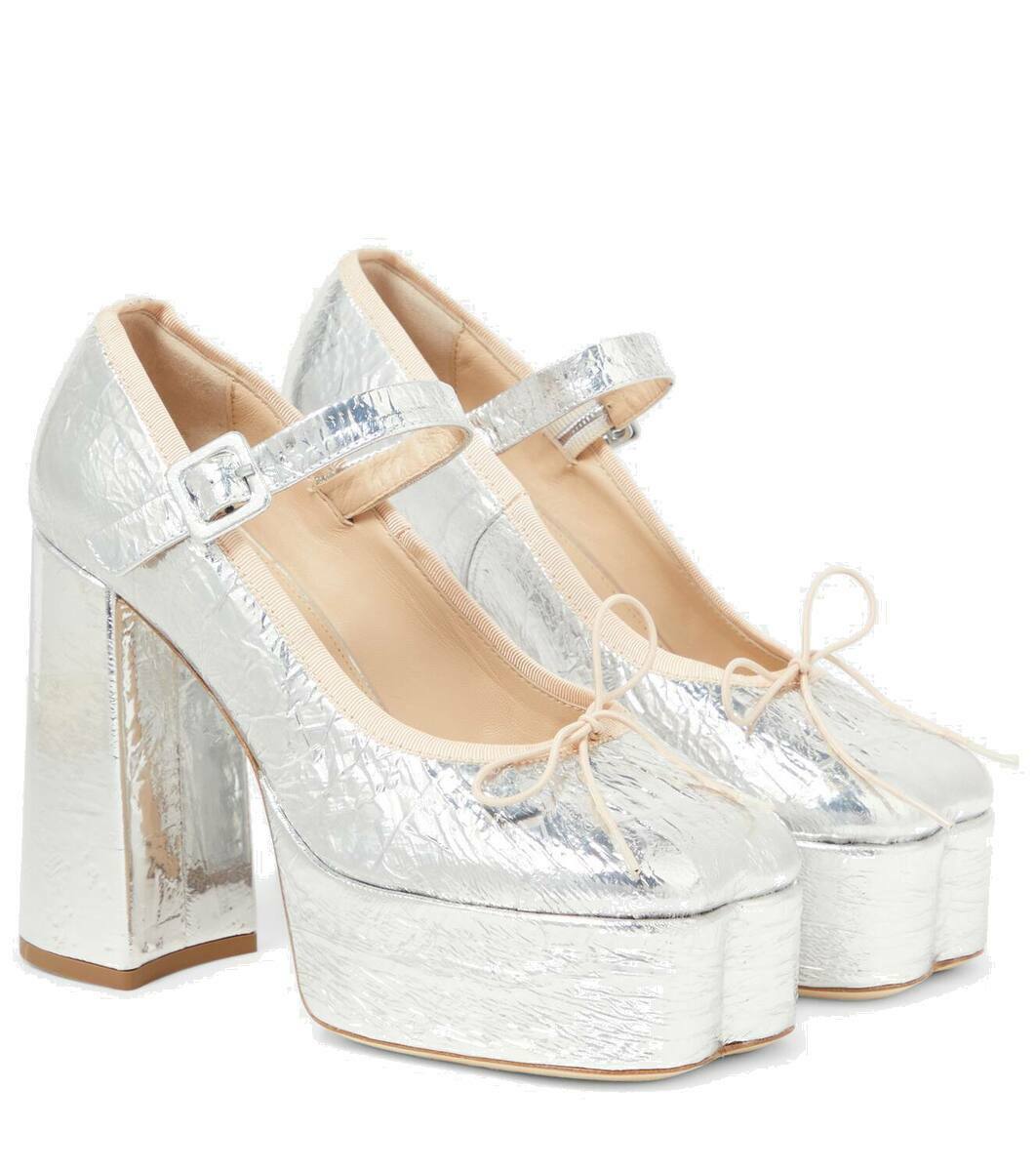 Simone Rocha Metallic leather platform pumps Simone Rocha