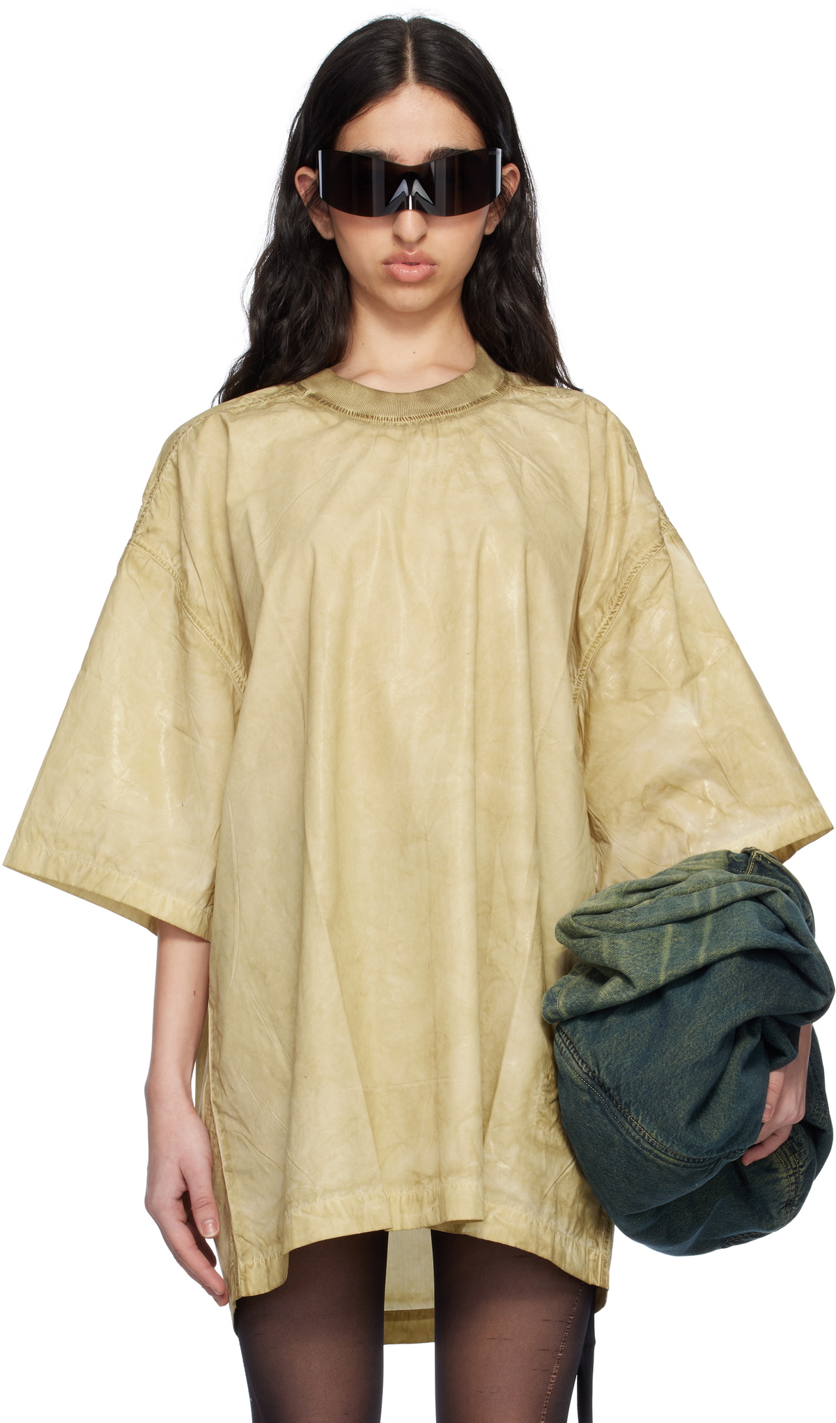 Rick Owens DRKSHDW Beige Hollywood Tommy T-shirt Rick Owens Drkshdw