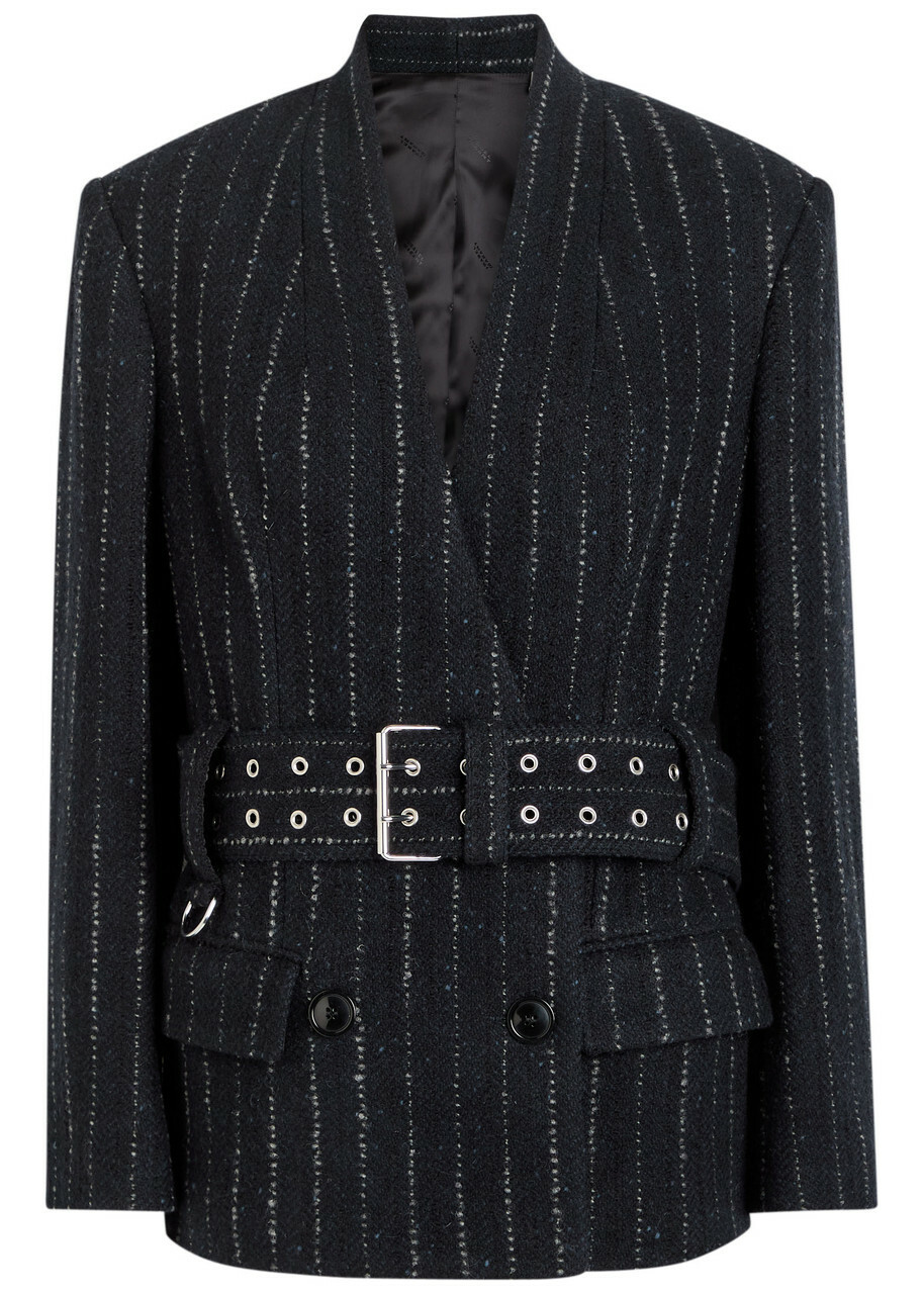 Isabel Marant Fyma Belted Wool Jacket Navy Isabel Marant