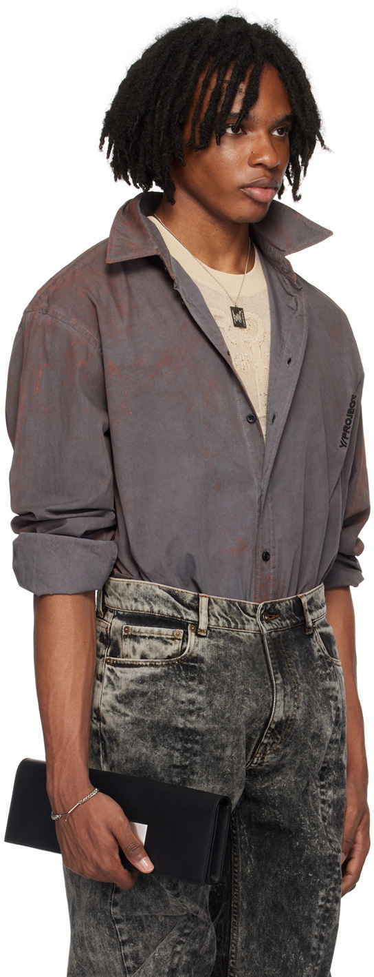 Y/Project Gray Pinched Shirt Y/Project