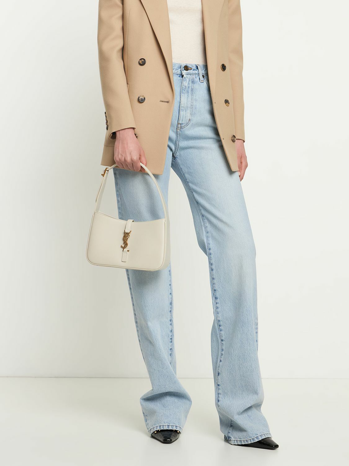 SAINT LAURENT - Le 5 À 7 Smooth Leather Hobo Bag Saint Laurent